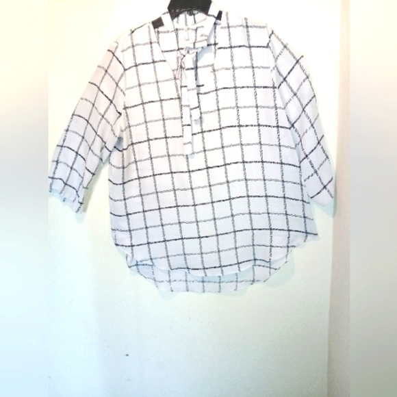 Cato | Tops | Cato White With Black Square With A Bow Tie In The Front ...